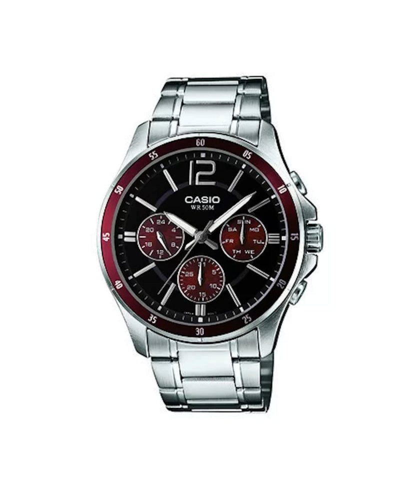 Reloj CASIO MTP-1374 Triple calendario con pulso en acero o cuero para ...